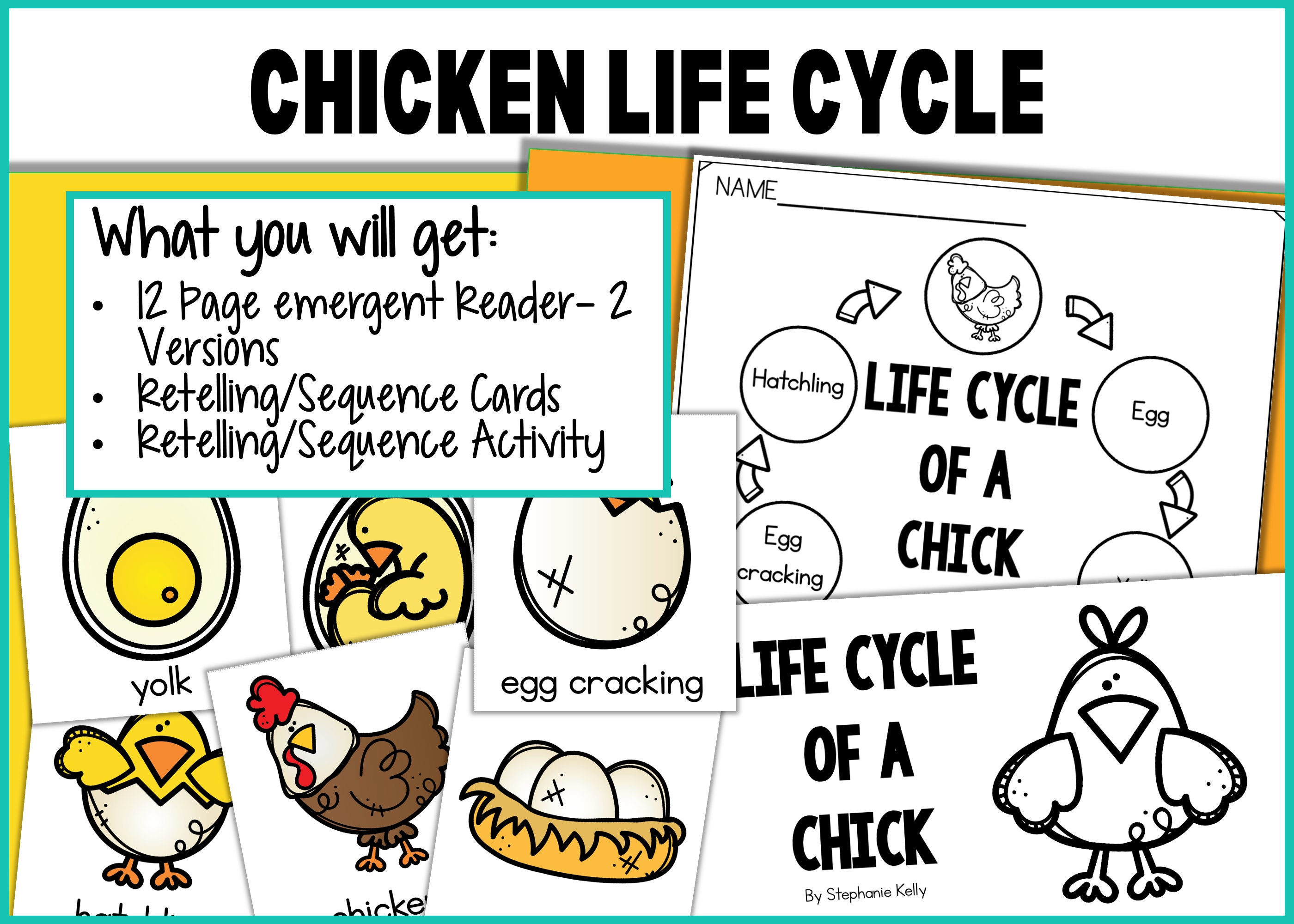 Chicken Life Cycle Emergent Reader Book and Activities | Homeschool ...