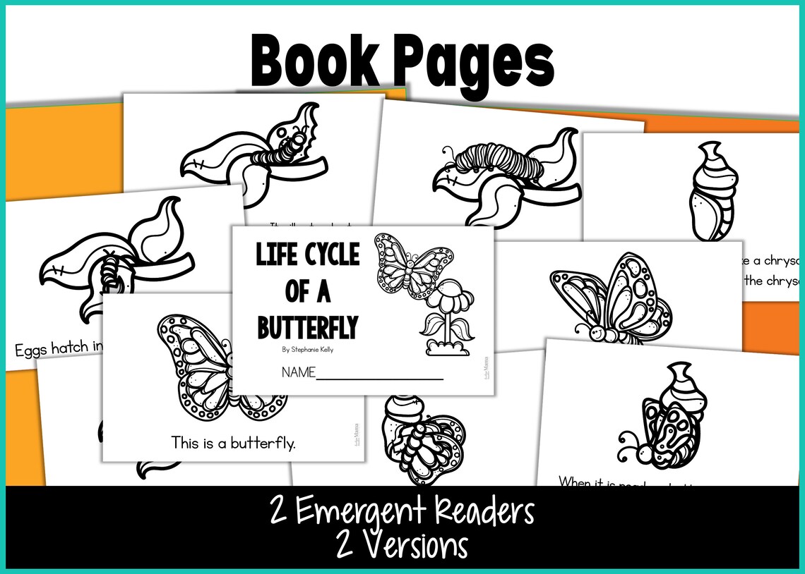 Butterfly Life Cycle Emergent Reader Book and Activities - Etsy