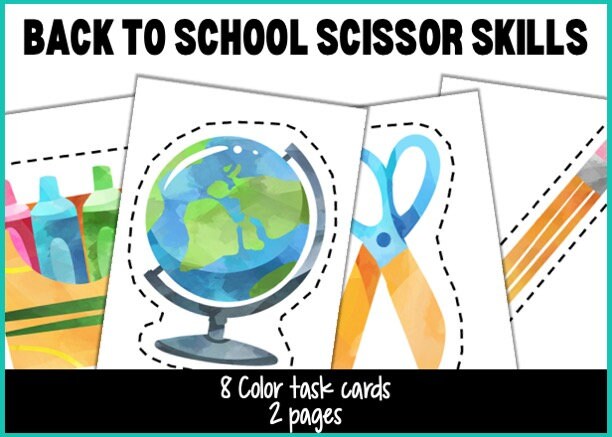 Back to School Cutting and Tracing Pages for Preschool, Printable ...