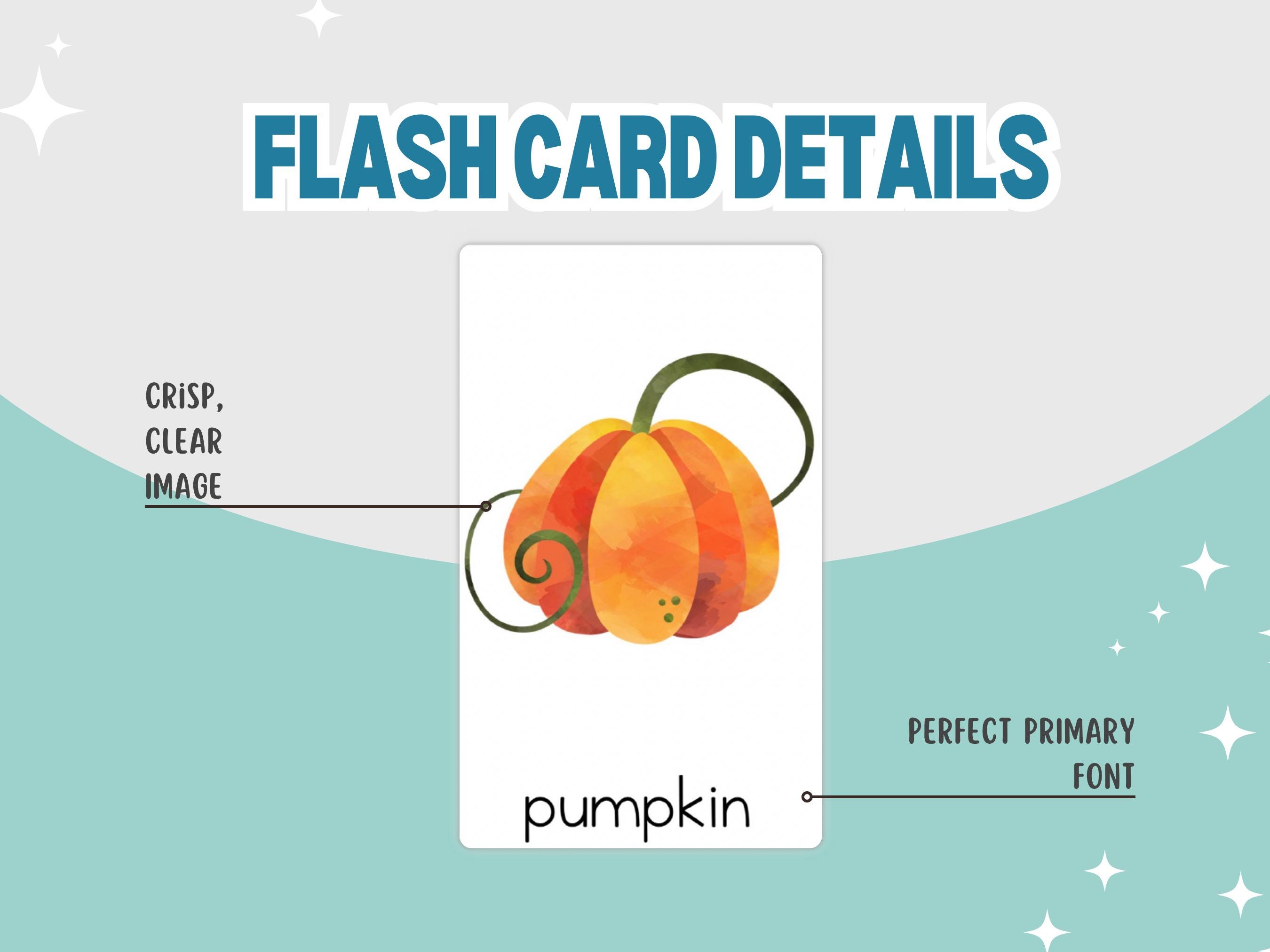 Thanksgiving Flash Cards, Flashcards for Preschool, Word Wall ...