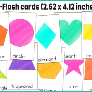 2D Shape Flashcards for Preschool, Printable Shape Flashcards for ...