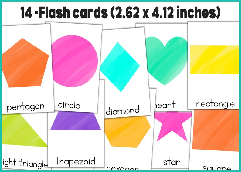 2D Shape Flashcards for Preschool, Printable Shape Flashcards for ...