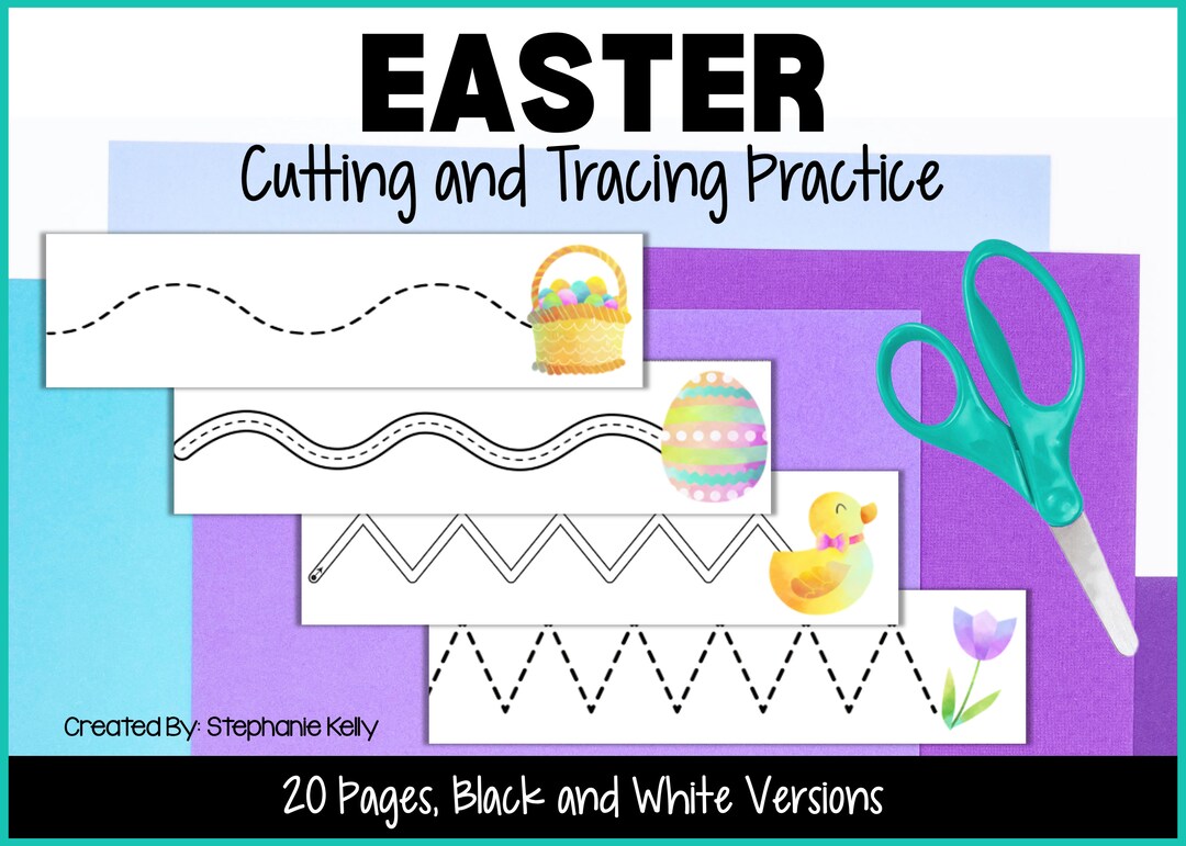 Easter Cutting and Tracing Pages for Preschool, Easter Printable ...
