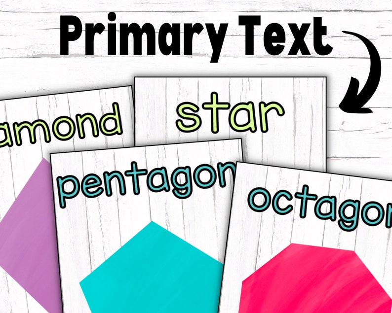 Printable Shape Posters Classroom Decor Shiplap Watercolor - Etsy