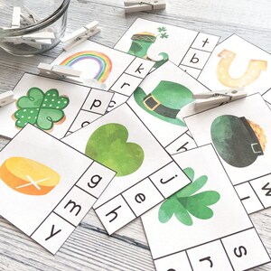 St. Patrick's Day Clip Cards for Preschool | Montessori | Letters and ...