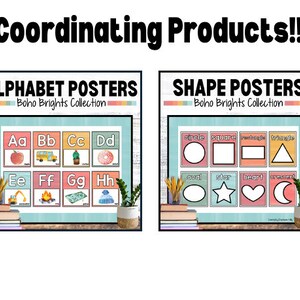 Printable Number Posters Classroom Decor, Boho, Watercolor, Boho ...