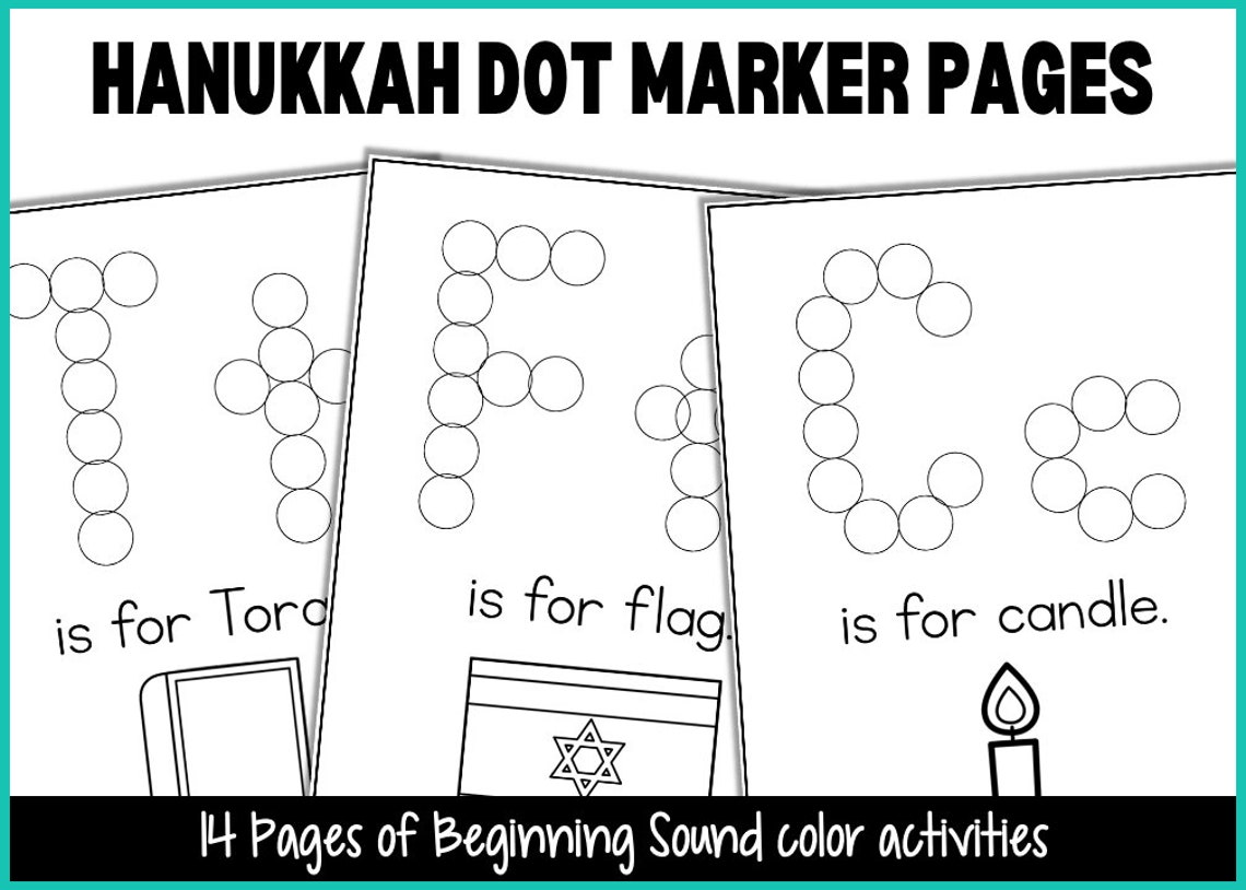 Hanukkah Dot Marker Printable, December Fine Motor Dabber Activities ...