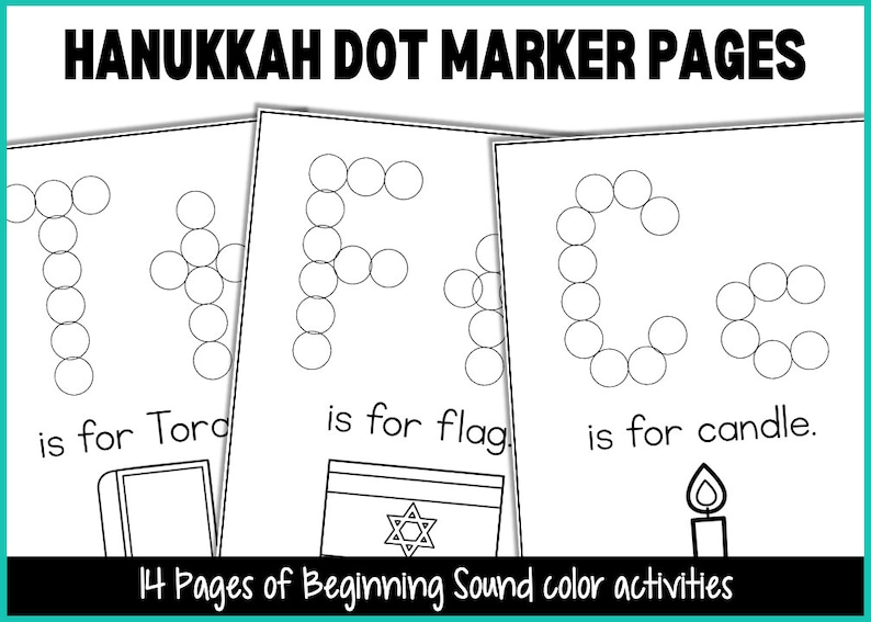 Hanukkah Dot Marker Printable, December Fine Motor Dabber Activities ...