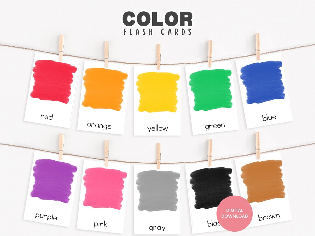Color Flashcards Printable for Preschool, Learn Colors for Toddlers ...
