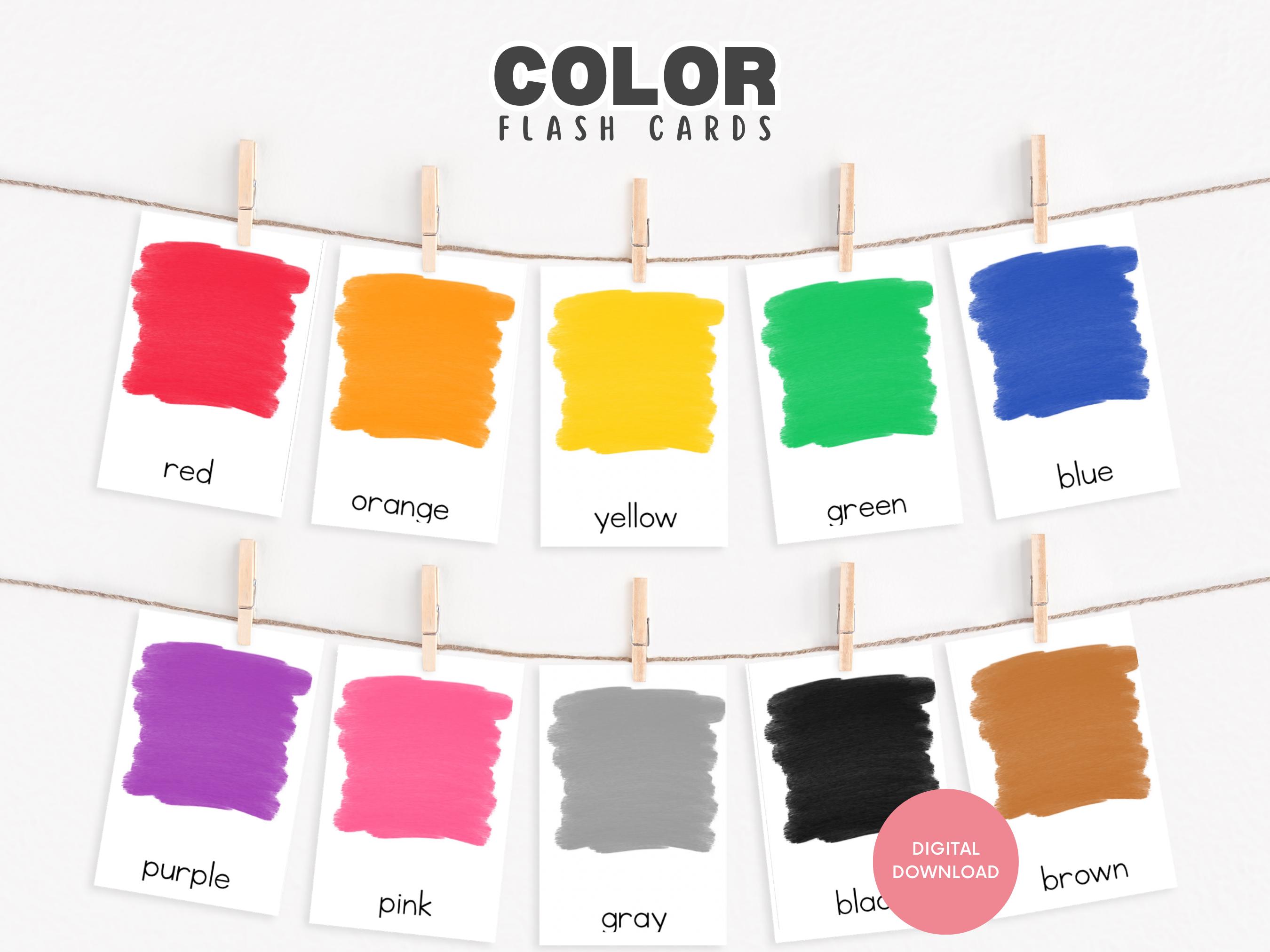 Color Flashcards Printable for Preschool, Learn Colors for Toddlers ...