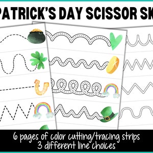 St. Patrick's Day Cutting and Tracing Pages for Preschool, Printable ...