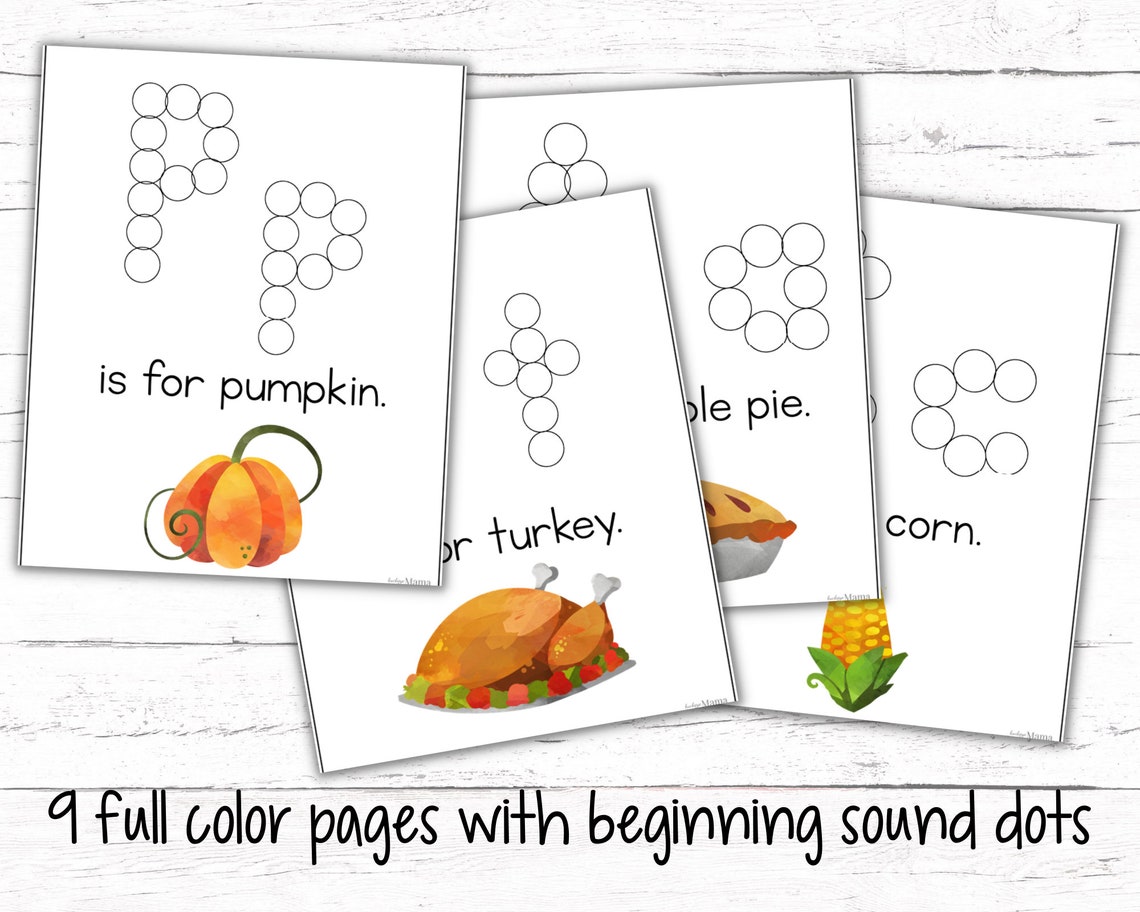 Thanksgiving Center Dot Marker Pages for Preschool and Kindergarten ...