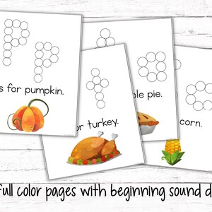 Thanksgiving Center Dot Marker Pages for Preschool and Kindergarten ...