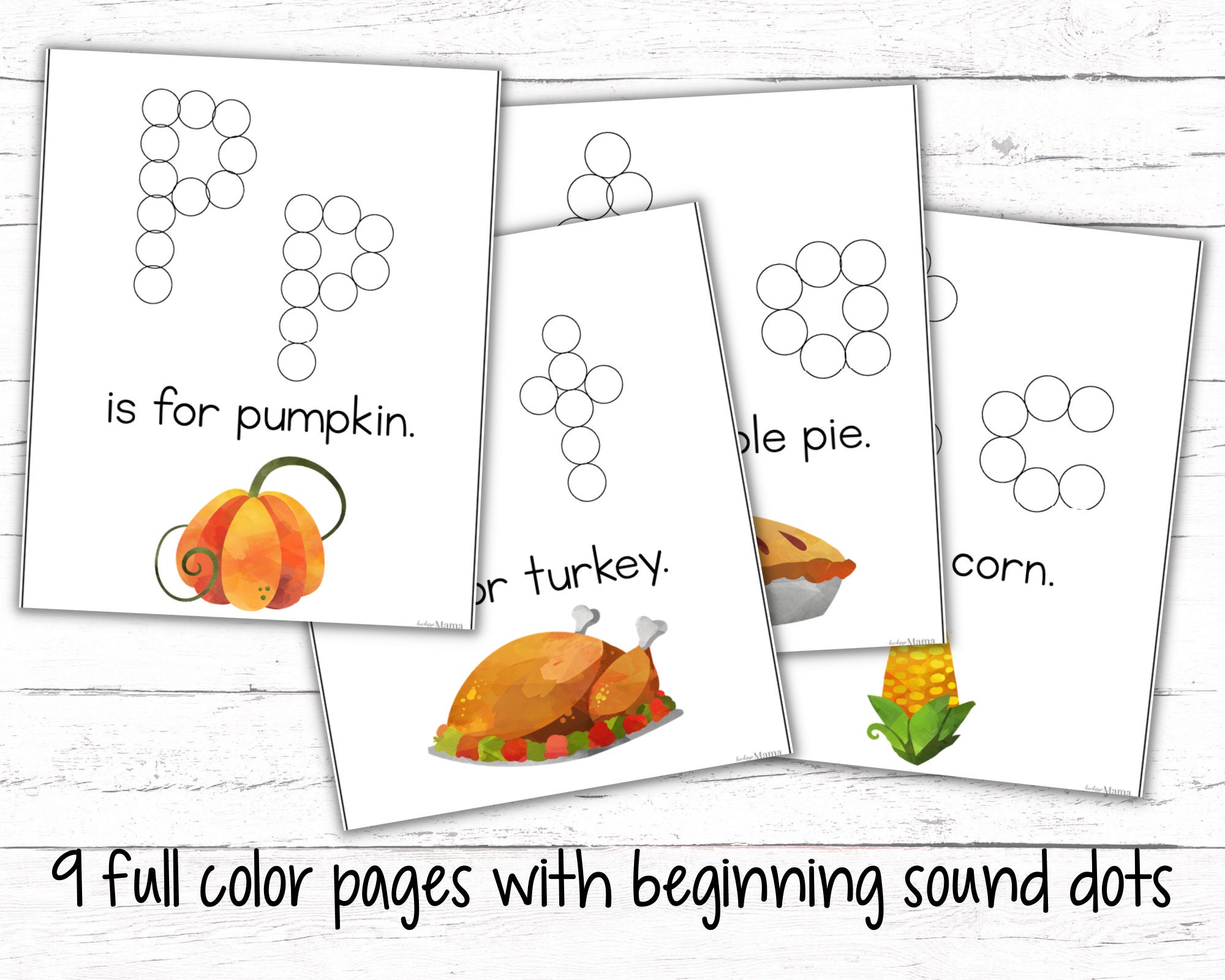 Thanksgiving Center Dot Marker Pages for Preschool and Kindergarten ...