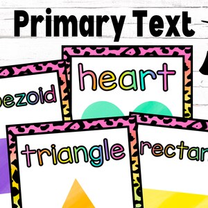 Printable Shape Posters Classroom Decor, Rainbow Leopard Print ...