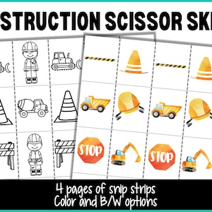 Construction Scissor Practice Activity for Preschool, Fine Motor ...
