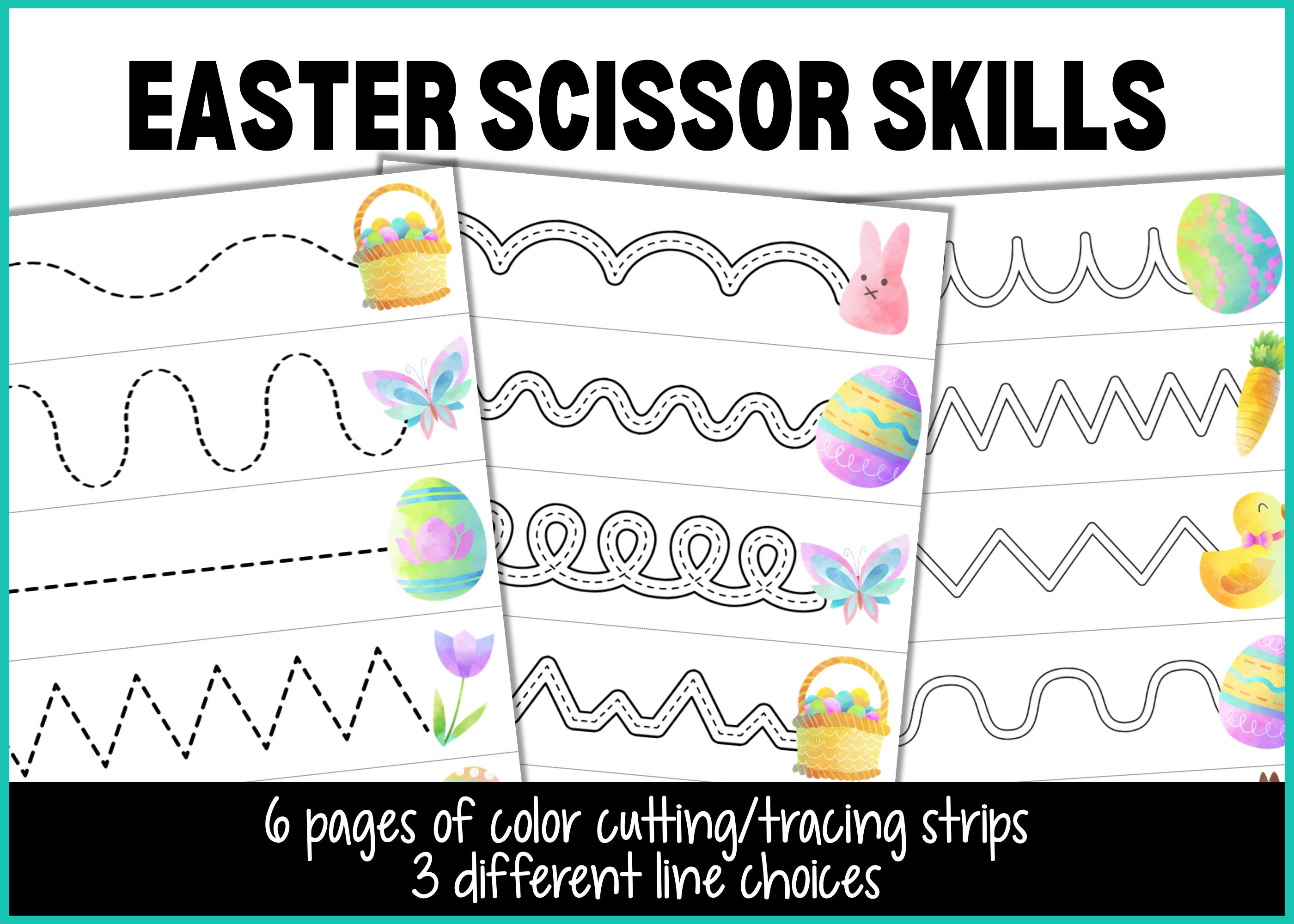 Easter Cutting and Tracing Pages for Preschool, Easter Printable ...