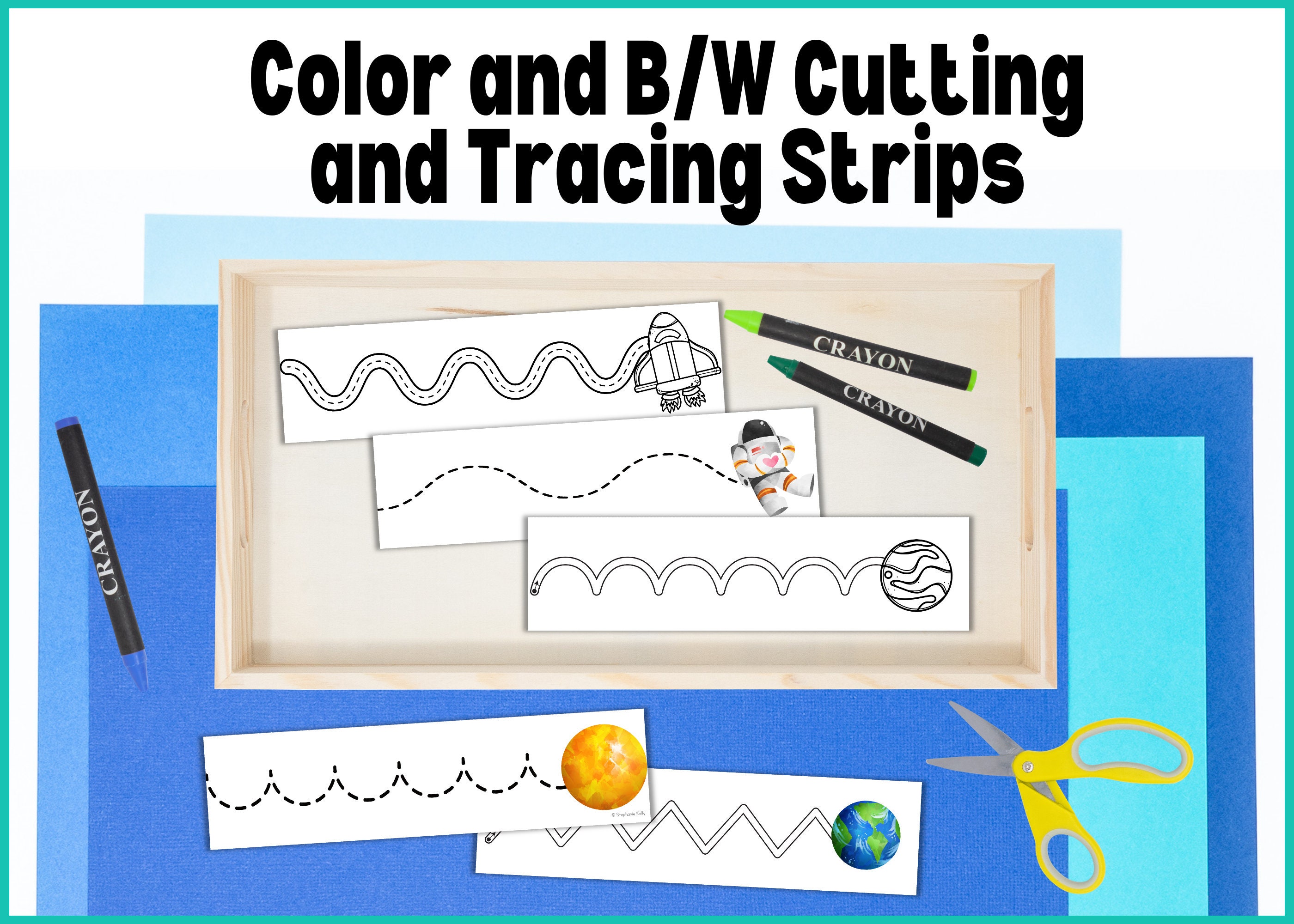 Outer Space Theme Cutting and Tracing Practice for Preschool, Space ...