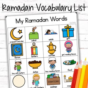 Ramadan Flashcards for Preschool, Printable Flashcards for Toddlers and ...