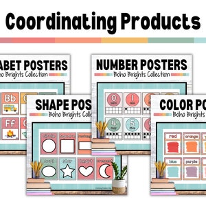 Printable Boho Numberline Posters for Classroom Decor, Boho Numbers ...