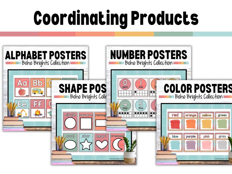 Printable Boho Numberline Posters for Classroom Decor, Boho Numbers ...