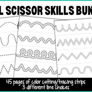Fall Cutting and Tracing Practice for Preschool Bundle, Fall Scissor ...