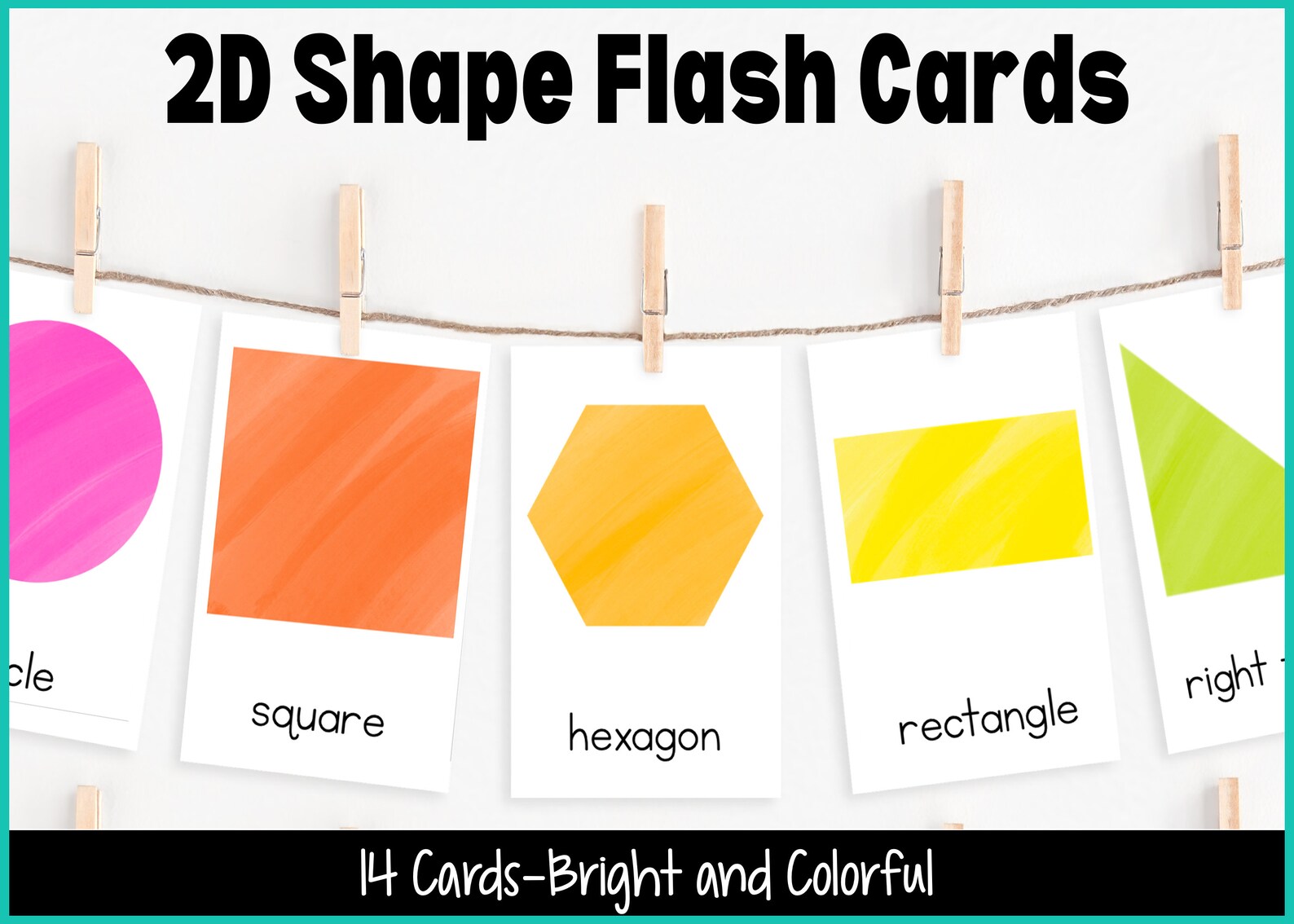 2D Shape Flashcards for Preschool, Printable Shape Flashcards for ...