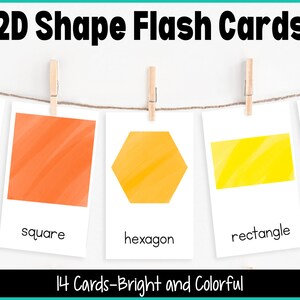 2D Shape Flashcards for Preschool, Printable Shape Flashcards for ...