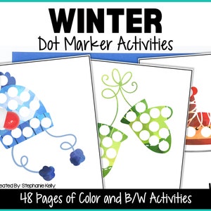 Winter Dot Marker Activities for Preschool, January Fine Motor Dabber ...