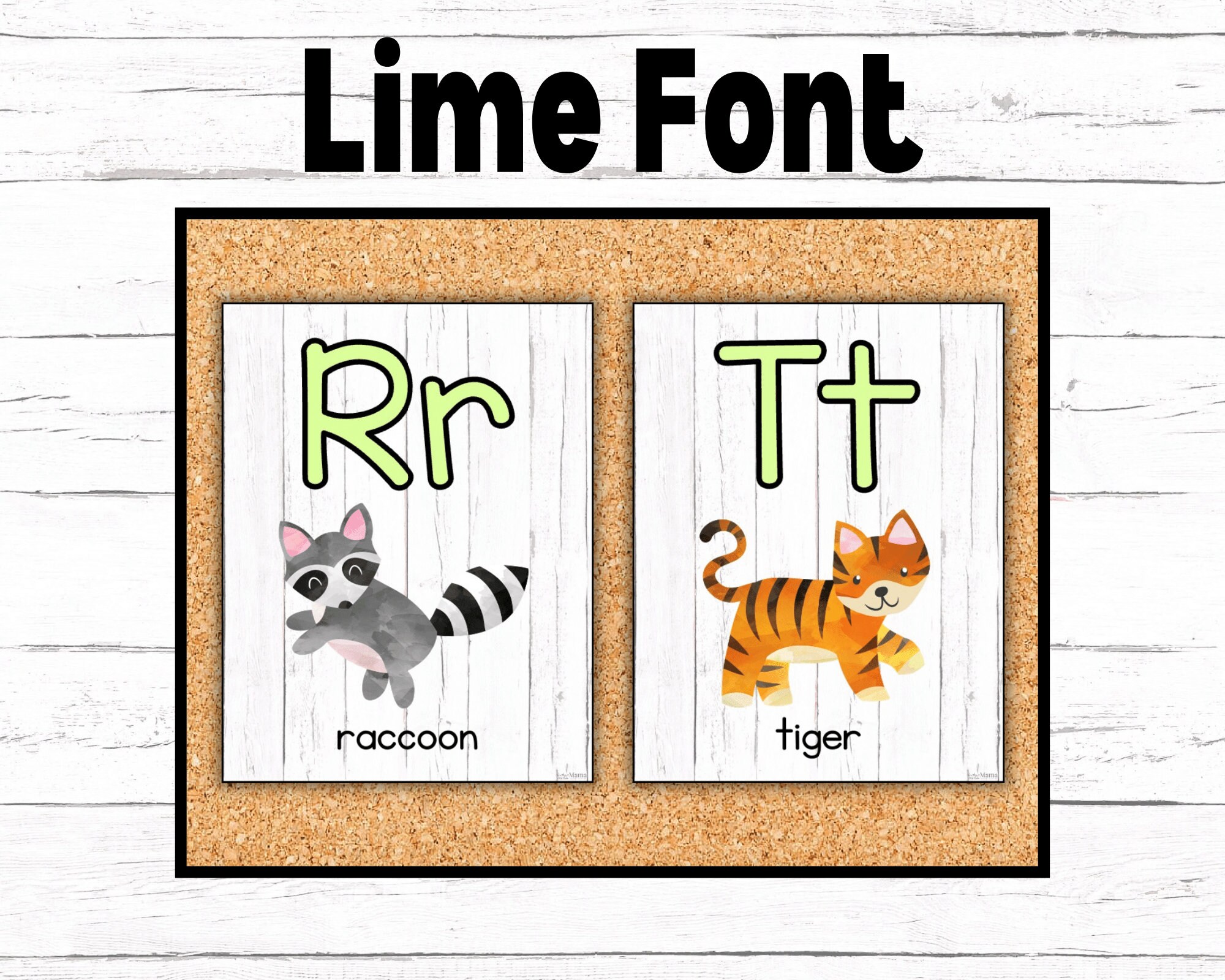 Printable ABC Posters Classroom Decor, Shiplap, Watercolor, Teal and ...