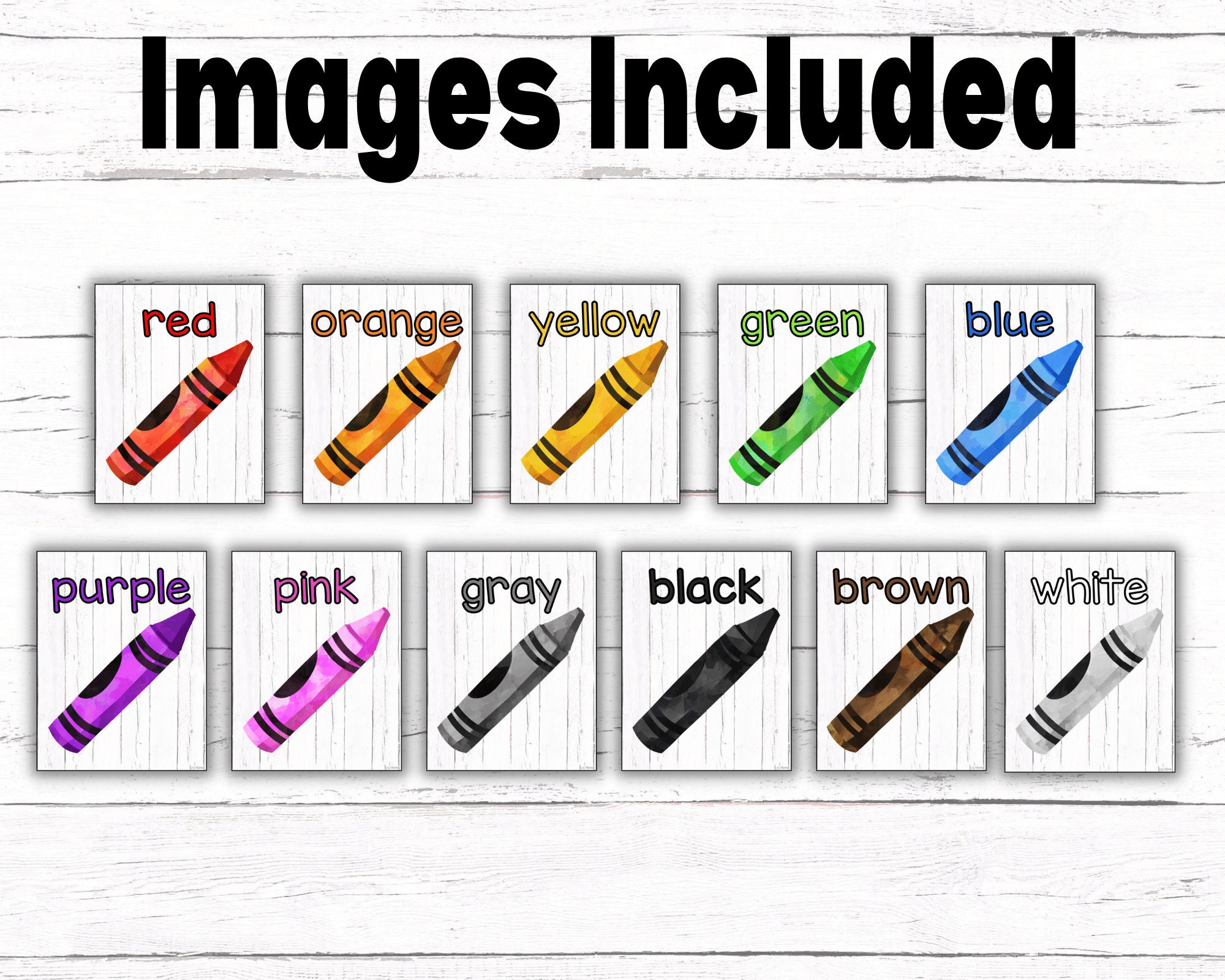 Printable Colors Posters Classroom Decor Shiplap Watercolor - Etsy