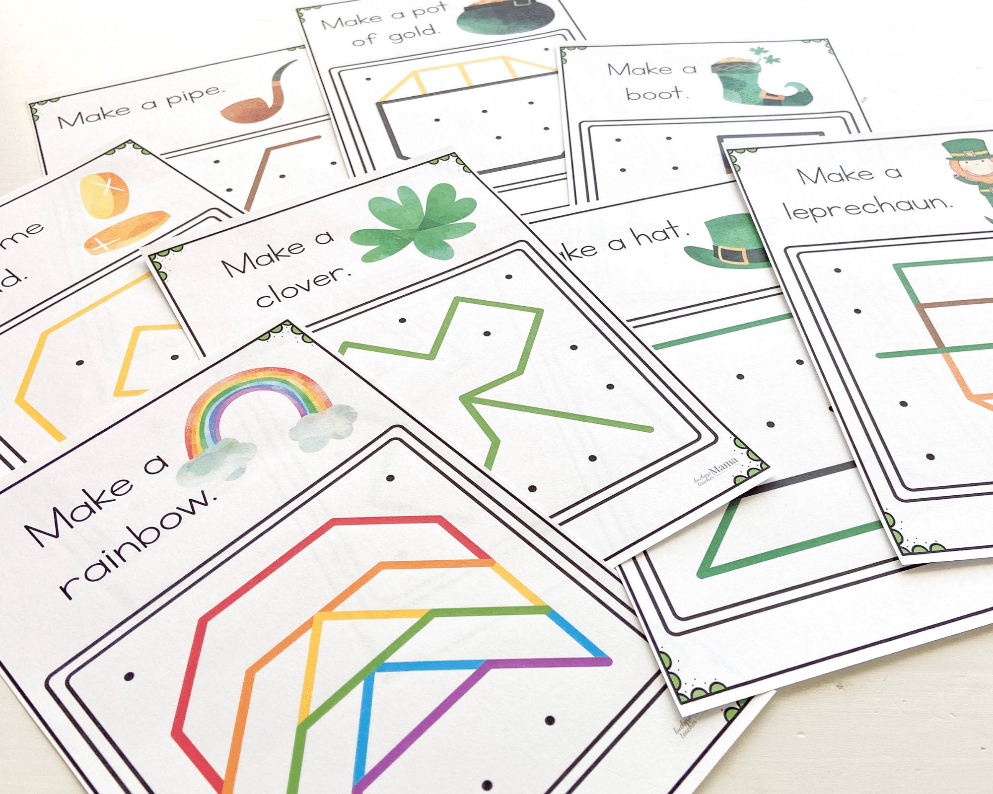 St. Patrick's Day Geoboard Activities for Preschool and Kindergarten ...