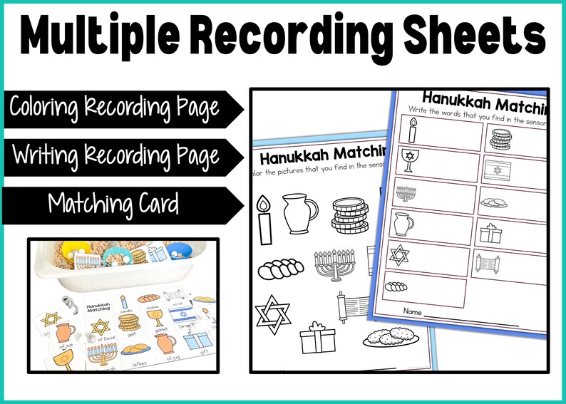Hanukkah Sensory Bin Activity Printables for Toddlers and Preschoolers ...