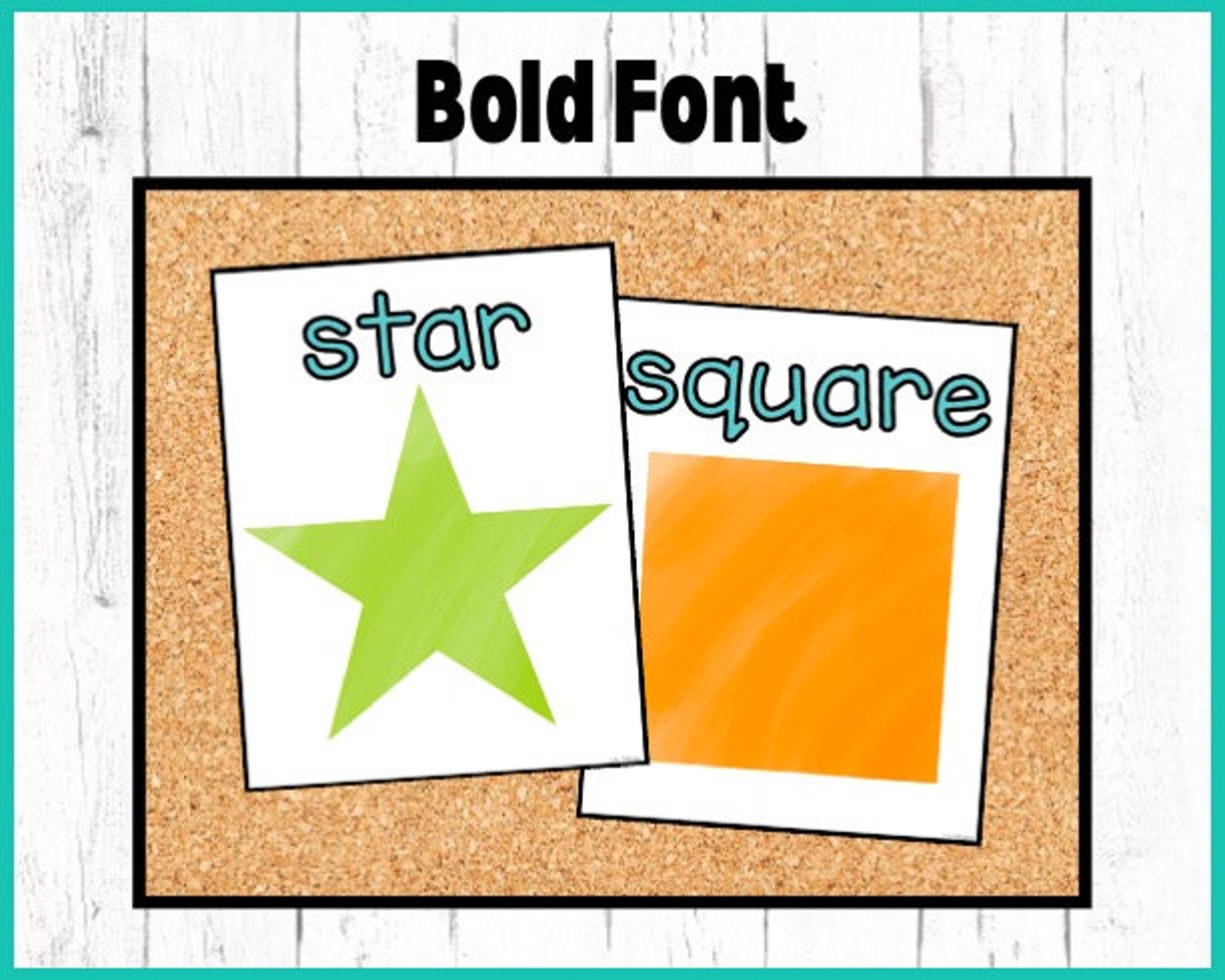 Printable Shape Posters Classroom Decor, White, Classic, Watercolor, 2D ...