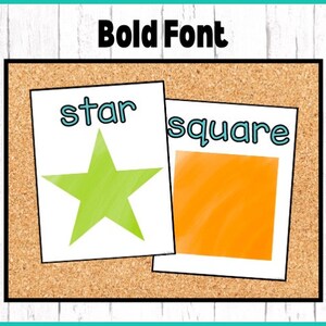 Printable Shape Posters Classroom Decor, White, Classic, Watercolor, 2D ...