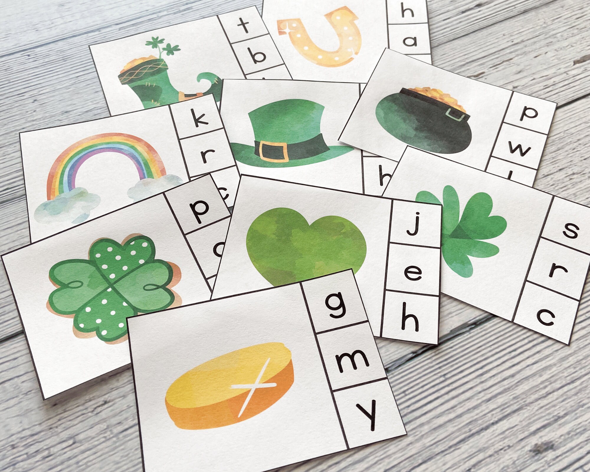 St. Patrick's Day Clip Cards for Preschool | Montessori | Letters and ...