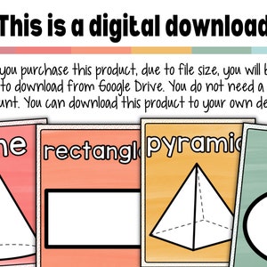 Printable Shape Posters Classroom Decor, Boho, Watercolor, 2D Shapes ...