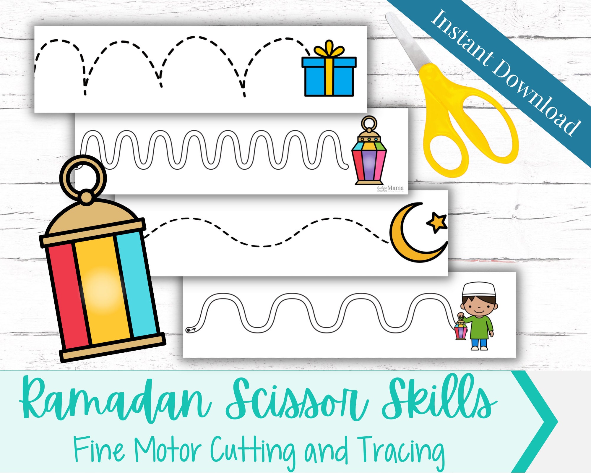 Ramadan Cutting and Tracing Pages for Preschool, Ramadan Printable ...