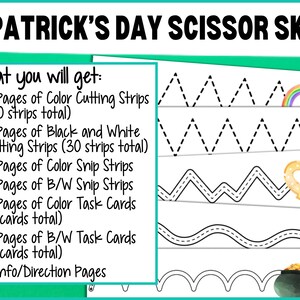 St. Patrick's Day Cutting and Tracing Pages for Preschool, Printable ...