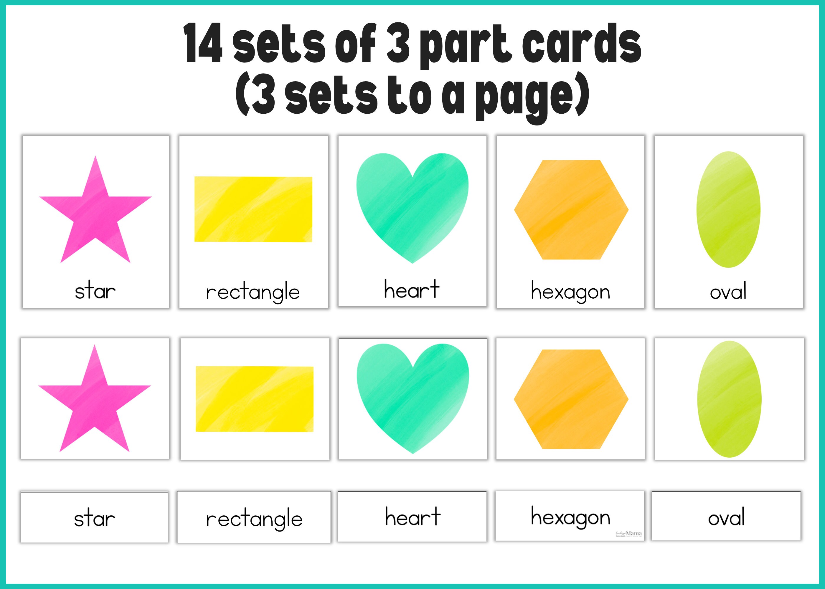 2D Shape Flashcards for Preschool, Printable Shape Flashcards for ...