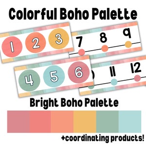 Printable Boho Numberline Posters for Classroom Decor, Boho Numbers ...