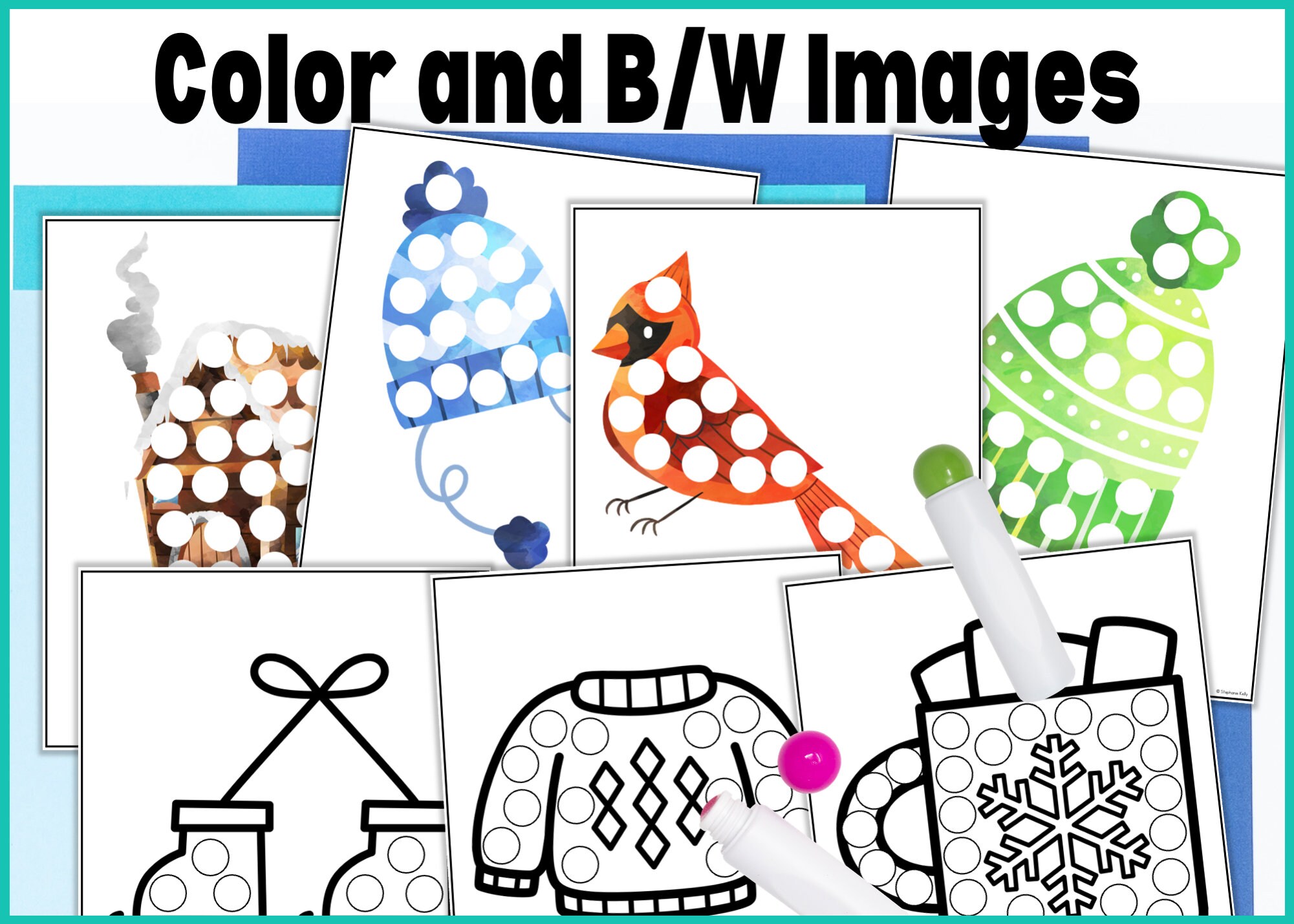 Winter Dot Marker Activities for Preschool, January Fine Motor Dabber ...