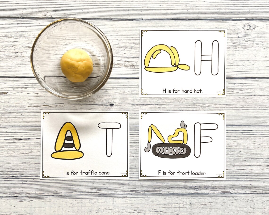 Construction Playdough Mats, Preschool Fine Motor Mats, Construction ...