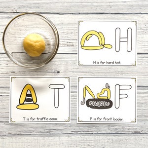 Construction Playdough Mats, Preschool Fine Motor Mats, Construction ...