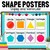 Printable Shape Posters Classroom Decor, White, Classic, Watercolor, 2D ...