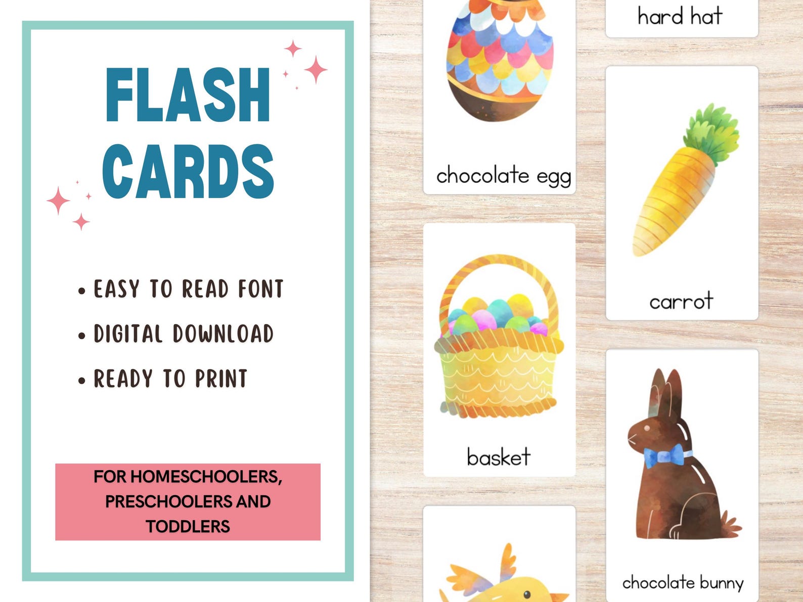 Easter Flashcards for Preschool, Printable Easter Flash Cards ...