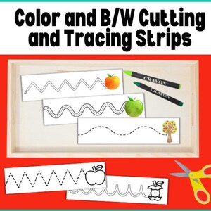 Apple Cutting and Tracing Pages for Preschool, Apple Cutting Practice ...