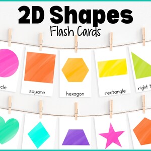2D Shape Flashcards for Preschool, Printable Shape Flashcards for ...