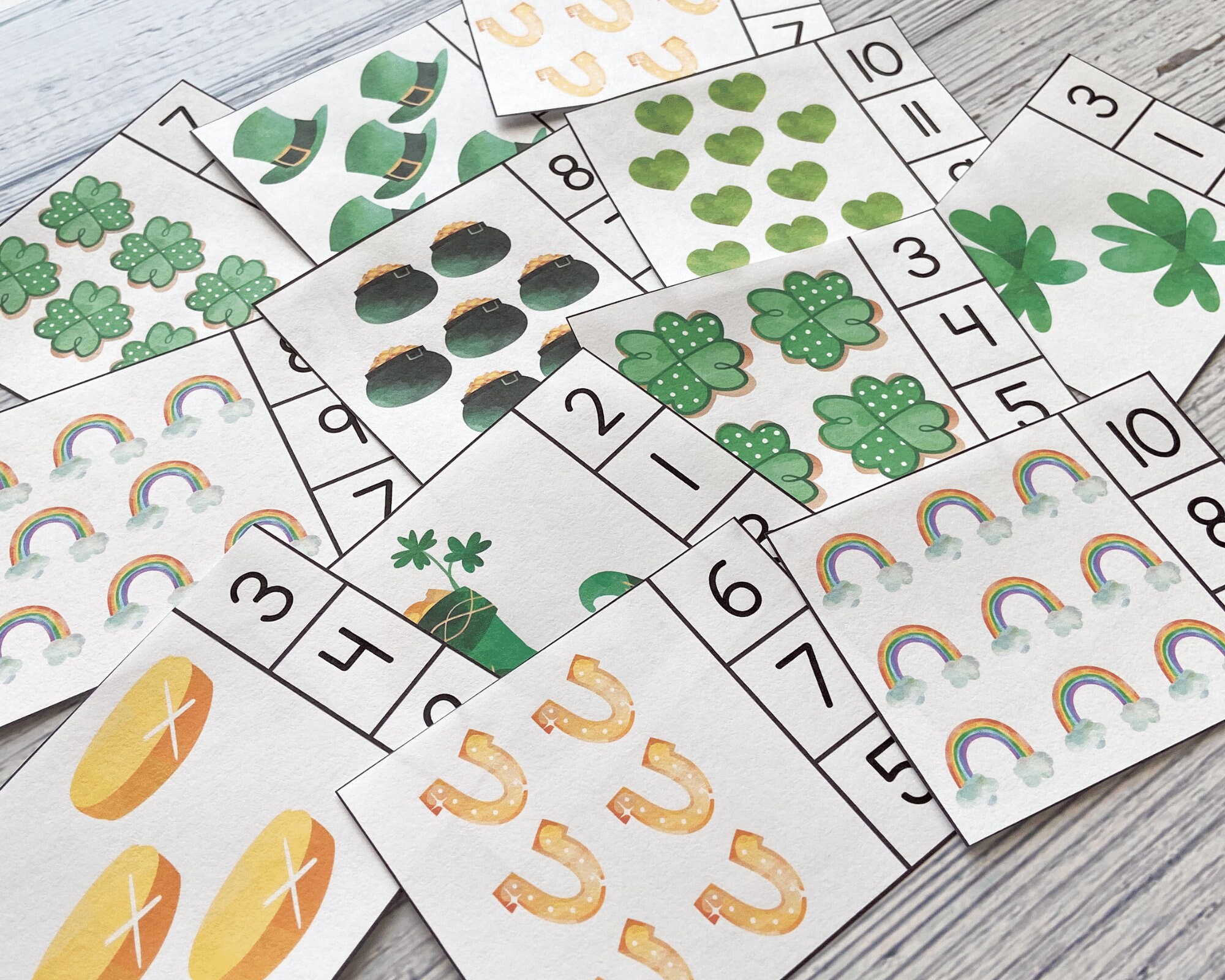 St. Patrick's Day Clip Cards for Preschool | Montessori | Letters and ...