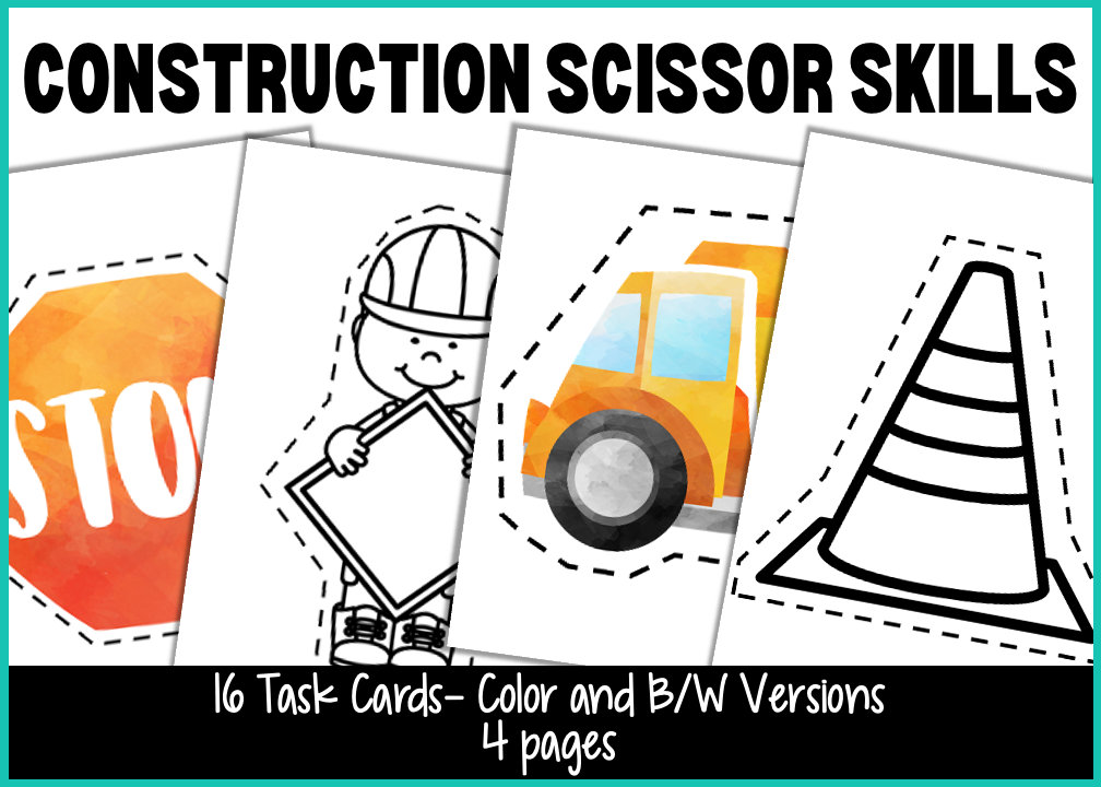 Construction Scissor Practice Activity for Preschool, Fine Motor ...